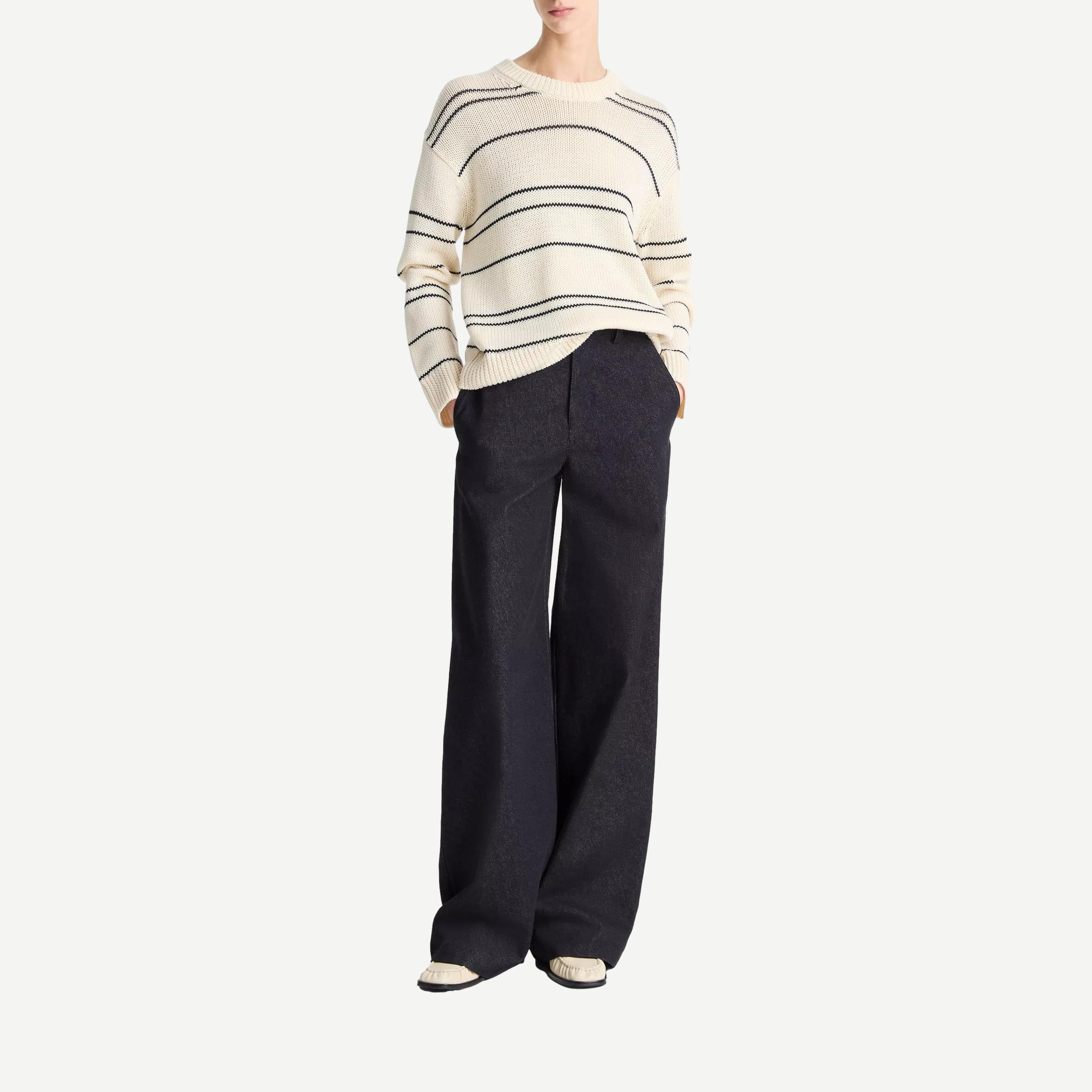 Variegated Stripe Crew - Oat Shell/Navy – Galvanic.co